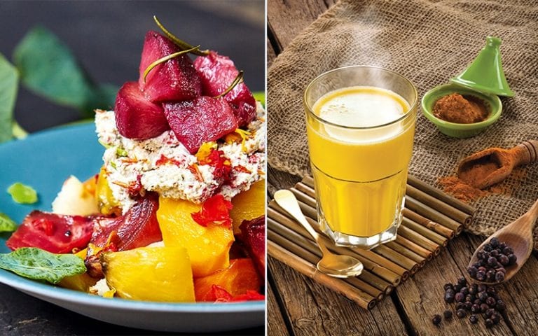 Roasted root vegetables and turmeric latte - Heartfulness Magazine ...